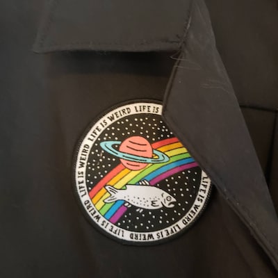 Life is Weird Patch. Fish Out of Water Rainbow Space Iron on Patch - Etsy