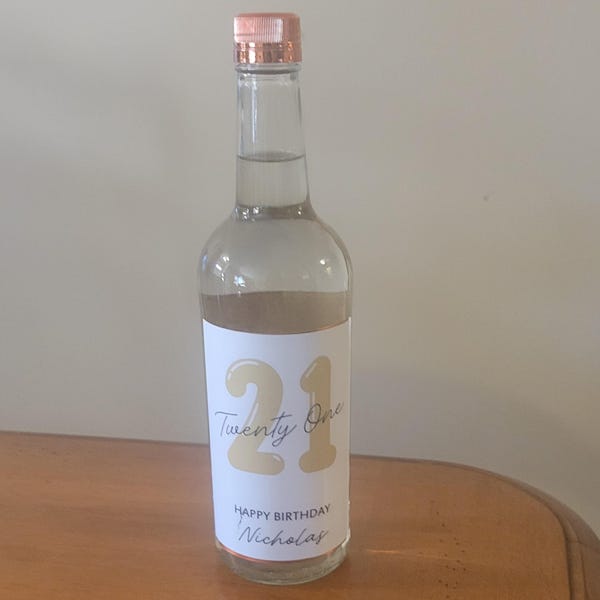 Custom 21st Birthday Wine Label/funny Birthday Gift/happy Twenty One ...