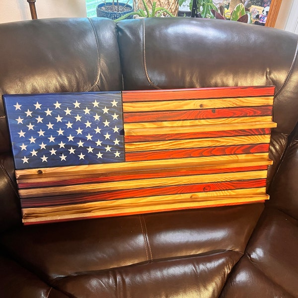 Rustic American Flag Shot Glass Display Shelf: Military Gift - Etsy