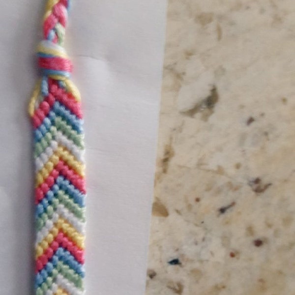 Pastel Rainbow Friendship Bracelet thin - Etsy