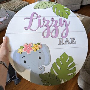 Giraffe Baby Name Sign SVG, Jungle Animals Round Nursery Name Sign ...