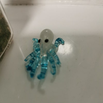 Handmade Turquoise Little Glass Octopus Gloss Garden Decor Ornament ...