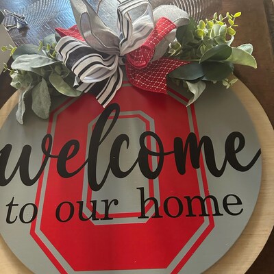 Ohio State Door Hanger Ohio State Buckeyes Ohio State Wreath the Ohio ...