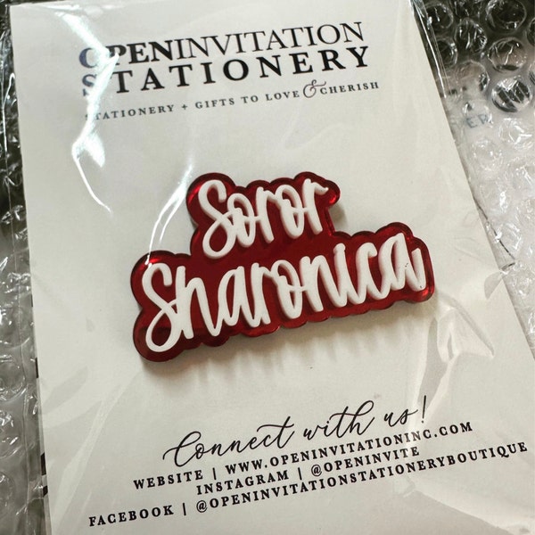 Red and White Acrylic Lapel Pin | Delta Sigma Theta | Sorority Pin - Etsy