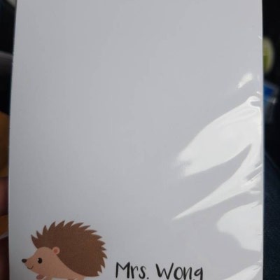 Hedgehog Notepad, Personalized Stationery, Teacher Notepad, Teacher ...