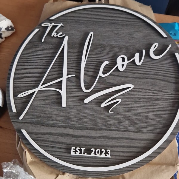 Personalized 3D Embossed Wooden Bar Sign, Round Wooden Sign, Custom ...