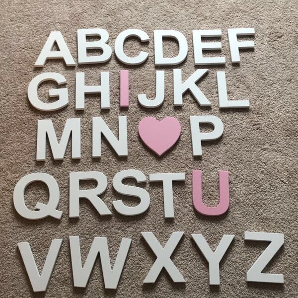 Wooden Alphabet Set, Nursery Wall Letters, Alphabet Wall Art, Wooden ...
