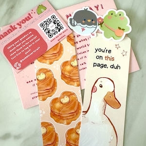 Duck Bookmark You're on This Page Cute Bookmark Double Printed ...