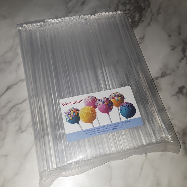 Resuable 100pcs 6" (15cm) Crystal Clear Lollipop Sticks for Cake Pops ...