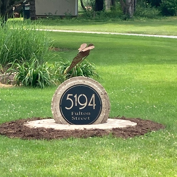 Personalized Round Address Metal Sign - Modern Address Signs - Etsy