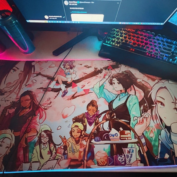 Valorant Anime LED Gaming Mouse Pad - Custom Design for Gamer Girl ...