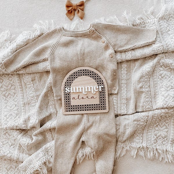 Baby Birth Announcement Sign, Boho Baby Arch Name Sign, Boho Birth ...