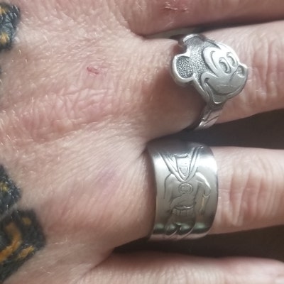 Vintage Mickey Mouse Stainless Steel Spoon Ring Vintage Bonny Disney ...