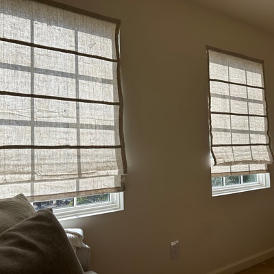 Pure Linen Custom Relaxed Roman Shades 100% Linen Light - Etsy