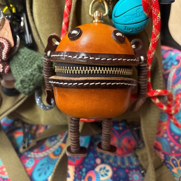 Leather Elf Charm, Handmade Elf Bag Charm, Cute Elf Leather Handbag and ...