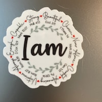 I Am Sticker, Affirmation Stickers, Clear Laptop Sticker, Water Bottle ...