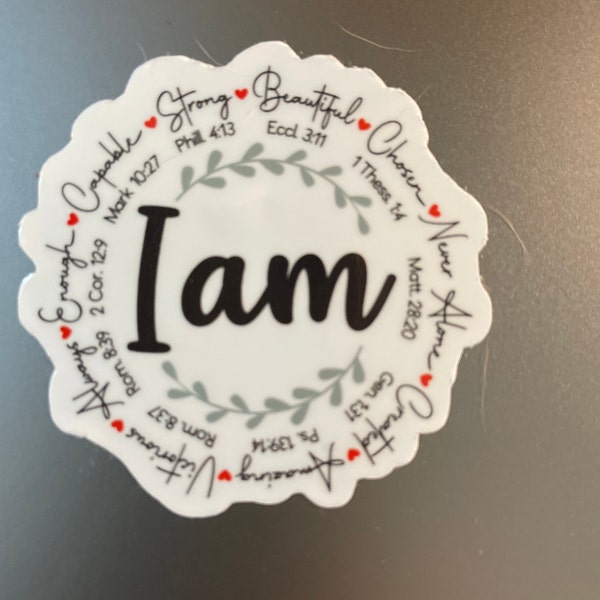 I Am Sticker, Affirmation Stickers, Clear Laptop Sticker, Water Bottle ...
