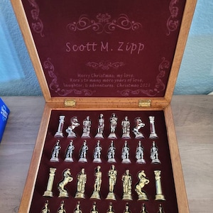 Chess Board With Figures Custom Chess Set for Husband Valentines Gift ...