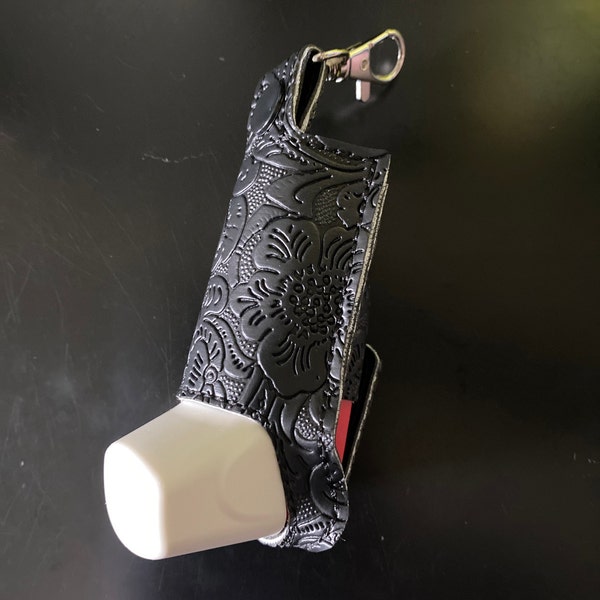 Blackout or Black Embossed Inhaler Case Keychain, Inhaler Holder ...