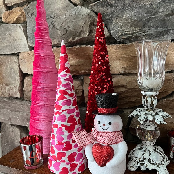 Valentine Cone Tree: Handmade Fabric Table Decor, (sold Individually ...
