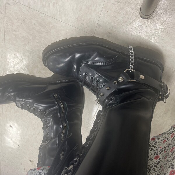 Leather Boot Strap With Studs & Chains currently 5 Extra Styles ...