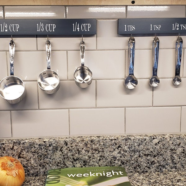 Measuring Cup and Spoon Holder, Organizer, Cup Hanger, Kitchen Storage ...
