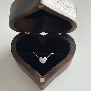 Together Forever Laser Engraved Heart Shaped Wooden Proposal Ring Box ...