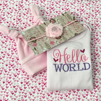 Hello World, Embroidery Sayings, New Baby Embroidery, Socuteappliques ...