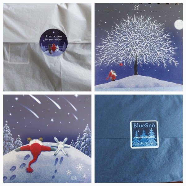 NEW! A4 Size Advent Calendar With Bio Glitter 'tomtes and Sleigh' by ...