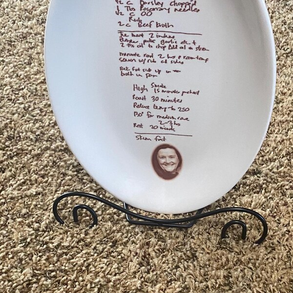 Custom Recipe Plate, Handwritten Recipe Plate, Recipe Platter, Mother ...