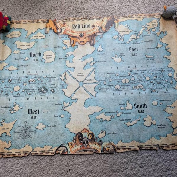 Anime One Piece World Map, Wrapped Canvas Map, World Map, Wrapped ...