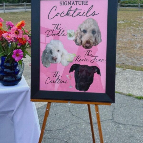 Bar Menu Pet Signature Drink Bar Menu Sign Dog Cocktail Sign Pet Bar ...
