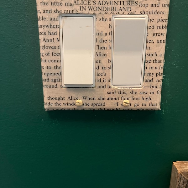 Book Page Wall Light Switch Plate, Light Switch Cover, Home Decor ...