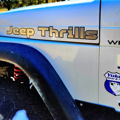 2 Color Custom Text and Font Hood Decals Fits Jeep Wrangler Jk Jl Tj Yj ...