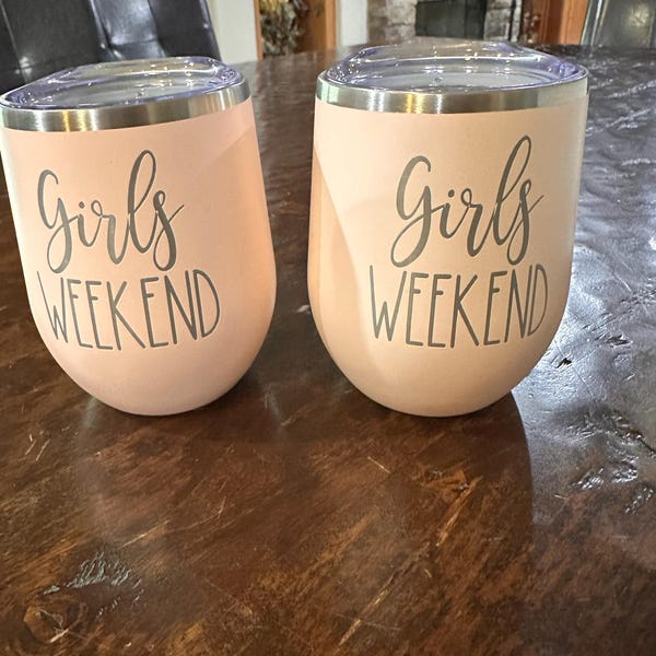 Girls Weekend Wine Tumbler, Custom Personalized Cocktail Cup, Insulated ...