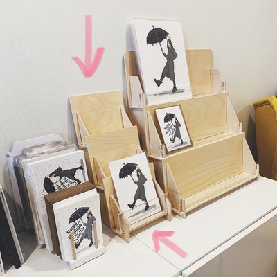 3-tier Card Display Stand is 5 1/2 Wide Made of Birch - Etsy