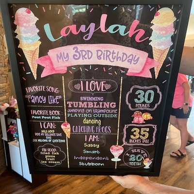 Ice Cream First Birthday Poster. Ice Cream Birthday Poster. Ice Cream ...