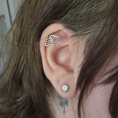 Spider Web Earring Gothic Jewelry Cartilage Helix Piercing 20G 18G ...