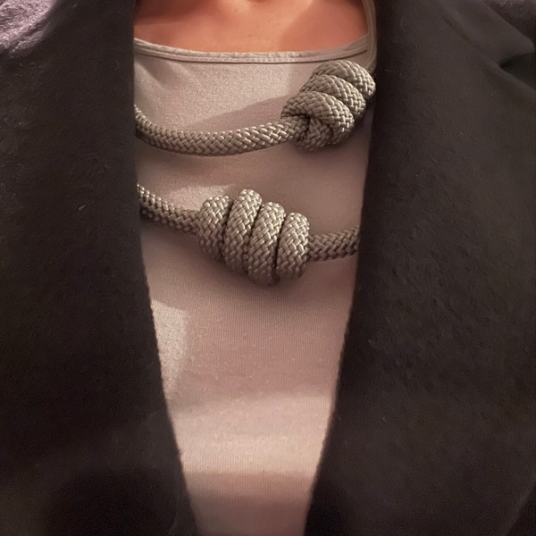 Red Rope Necklace, Red Braided Necklace, Red Knot Jewelry, Red ...