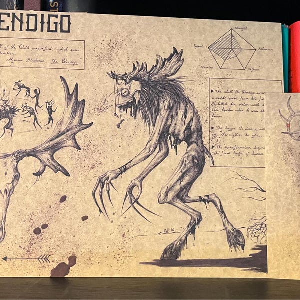 Medium - Wendigo - Algonquian Folklore Art Print - Etsy