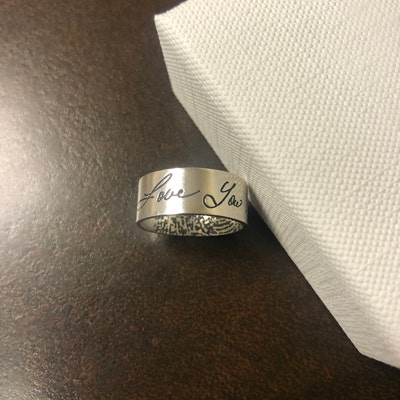 Actual Handwriting Ring Eternity Ring Memorial Custom - Etsy