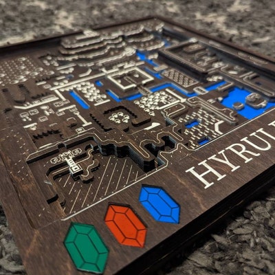 3D Hyrule Video Game Map Laser Cut Wood Multilayer Custom Decor ...