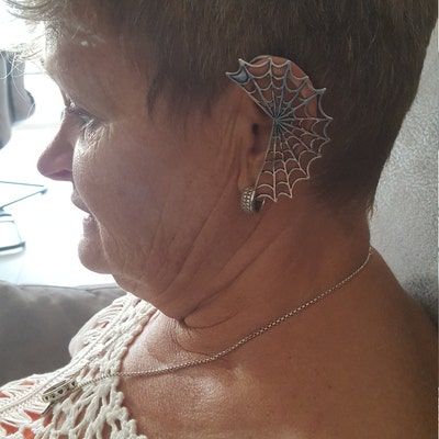 Spider Web Ear Wrap Silver Spider Web Ear Cuff Spider Web Earring ...