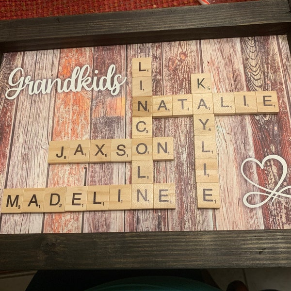 Scrabble Family Name Board Personalized Frame Scrabble Tile Wall Art ...
