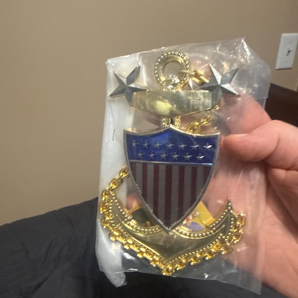 USCG Master Chief Anchor, MCPO, : 3D Metal MCPO, Gold & Nickel Plated ...