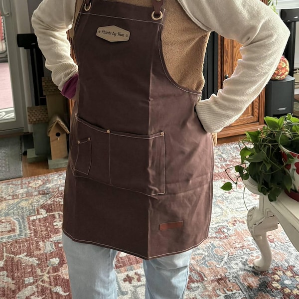 Personalized Canvas Apron for Women for Kitchen Barista Gardening ...