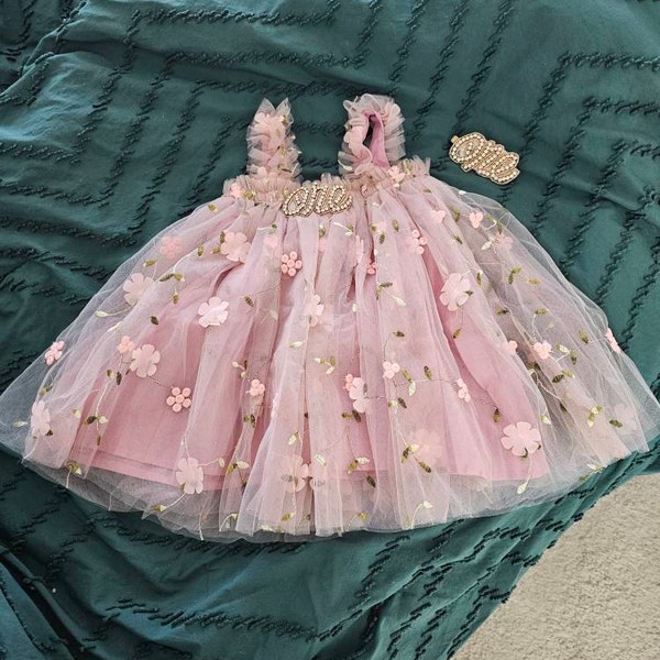 Baby Girl Tulle Dress-first Birthday Outfit-wildflower 1st Birthday ...