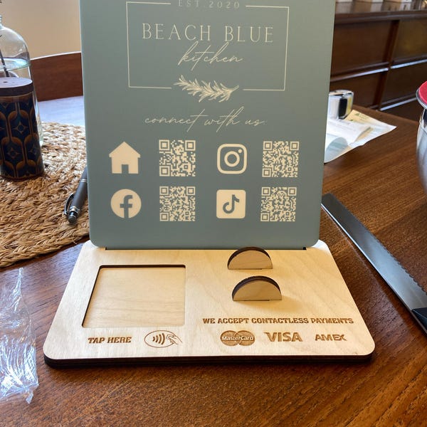 Custom Logo Social Media & Square Reader Holder Booth Display Market ...