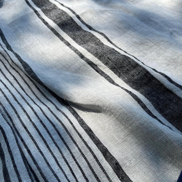 Rustic Linen Tablecloth, Natural Tablecloth With Mitered Corners ...