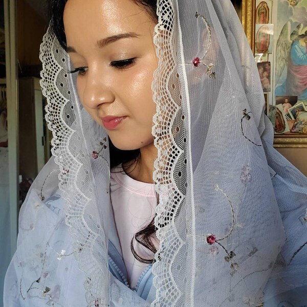 St. Bernadette Shawl Style Traditional Mantilla Chapel Veil for Latin ...
